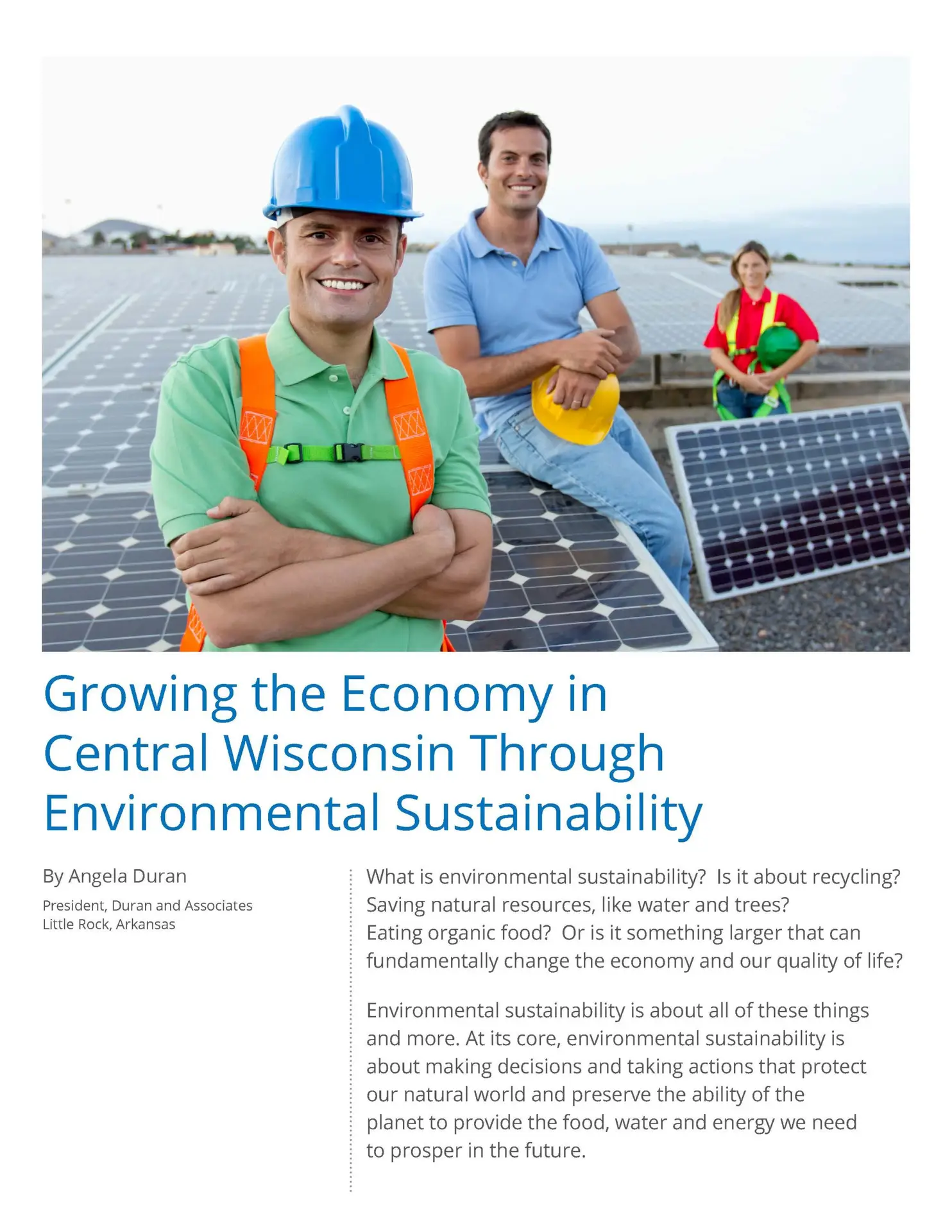 Growing the Economy in Central Wisconsin Through Environmental ...